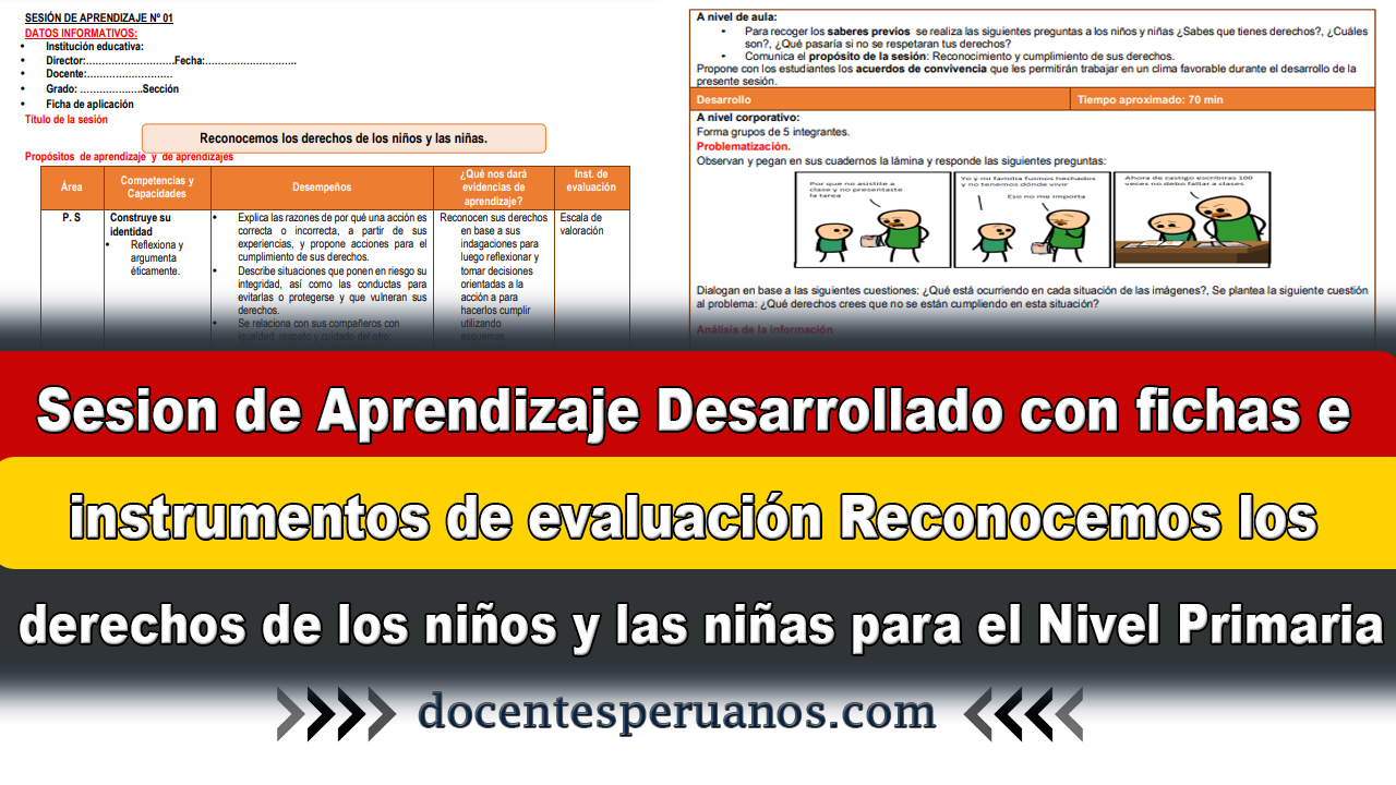 Sesion de Aprendizaje Desarrollado con fichas e instrumentos de ... Sesion de Aprendizaje Desarrollado con fichas e instrumentos de ...