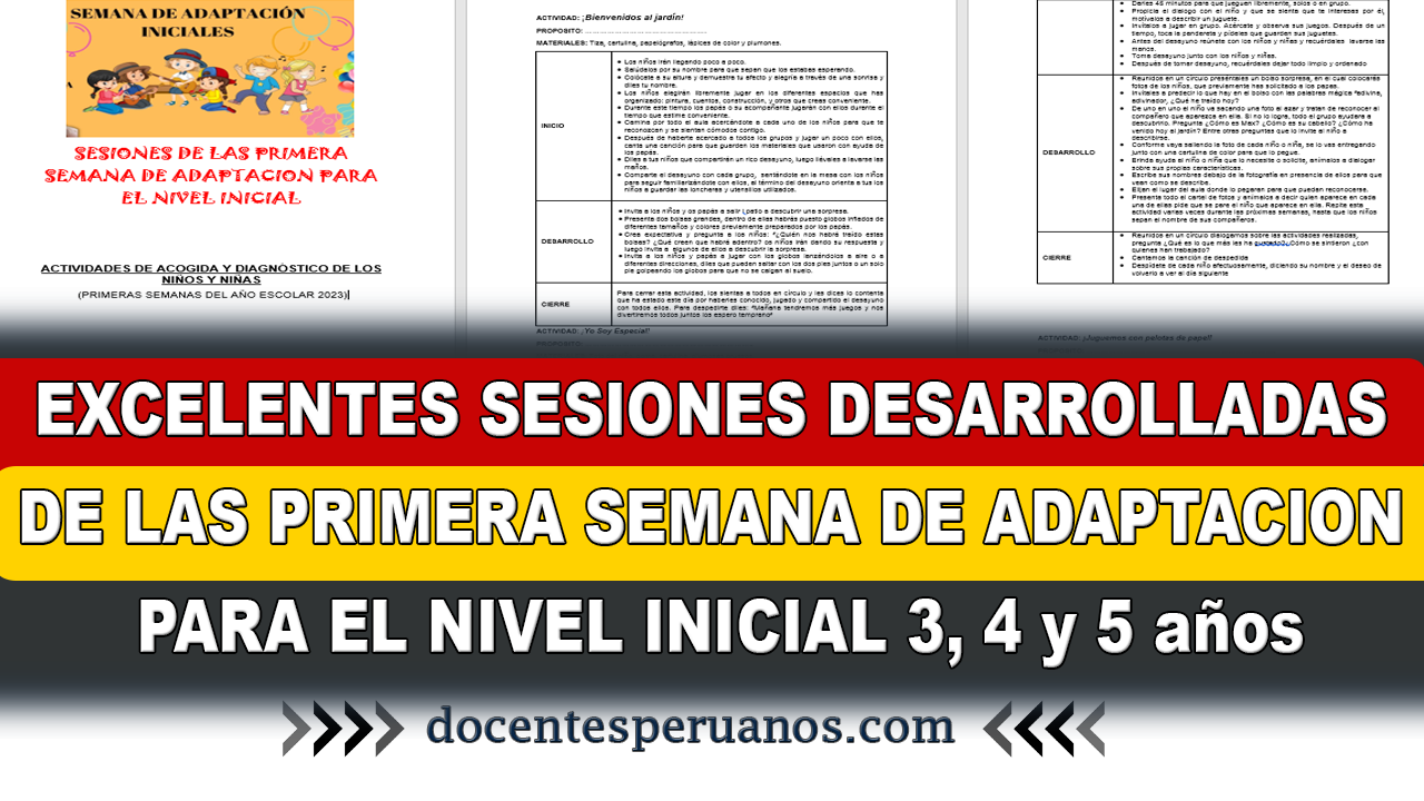 EXCELENTES SESIONES DESARROLLADAS DE LAS PRIMERA SEMANA DE ADAPTACION ... EXCELENTES SESIONES DESARROLLADAS DE LAS PRIMERA SEMANA DE ADAPTACION ...